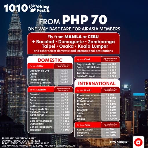 AirAsia Philippines Provides Domestic Flights Beginning at P70 - Piso ...